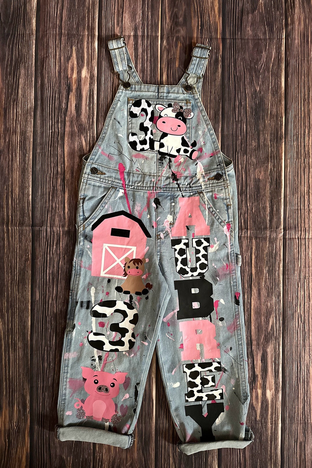 Custom Barnyard Animals Birthday Overalls: Personalized Denim - Etsy