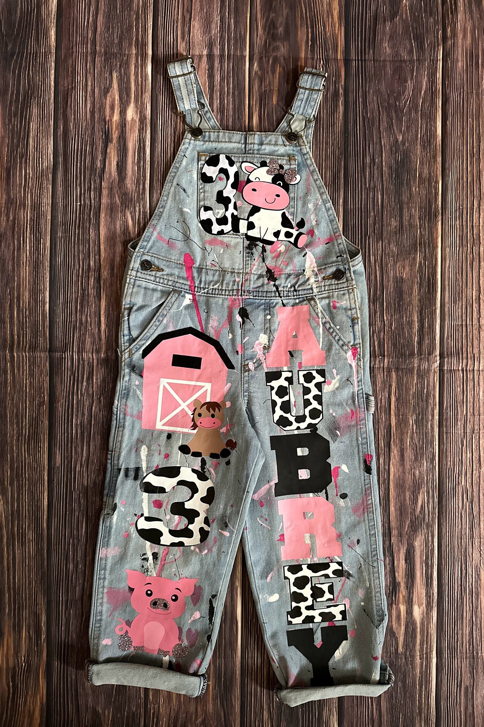 Barnyard Animals Custom Birthday Overalls Custom Overalls - Etsy