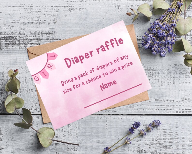 Pink Watercolor Baby Shower Invitation Card, Baby Shower Invite, Diaper ...