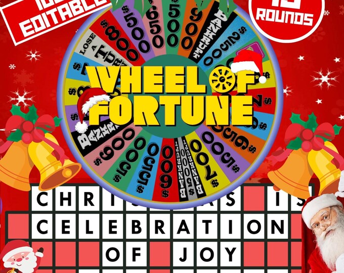 Wheel of Christmas Powerpoint Game || Christmas Wheel of Fortune Game ...