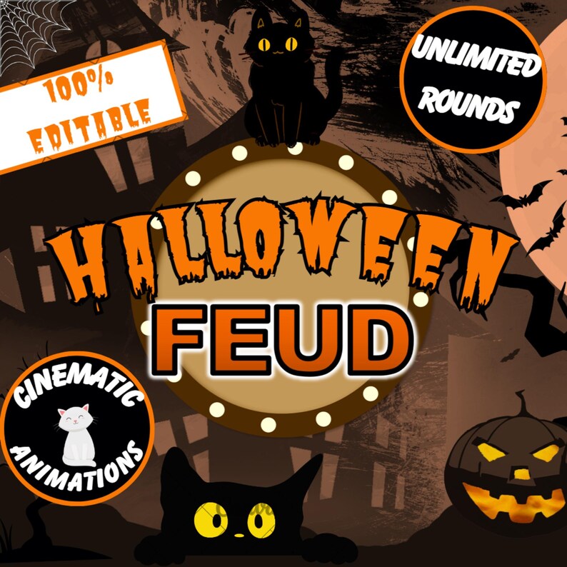 Halloween Friendly Feud Game – Editable Powerpoint Quiz | Halloween ...