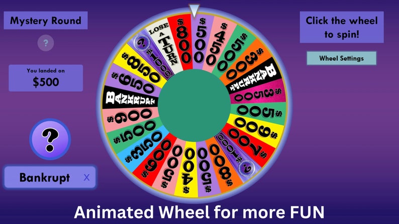 Wheel of Fortune Style With Score - Game Customizable Powerpoint Game ...