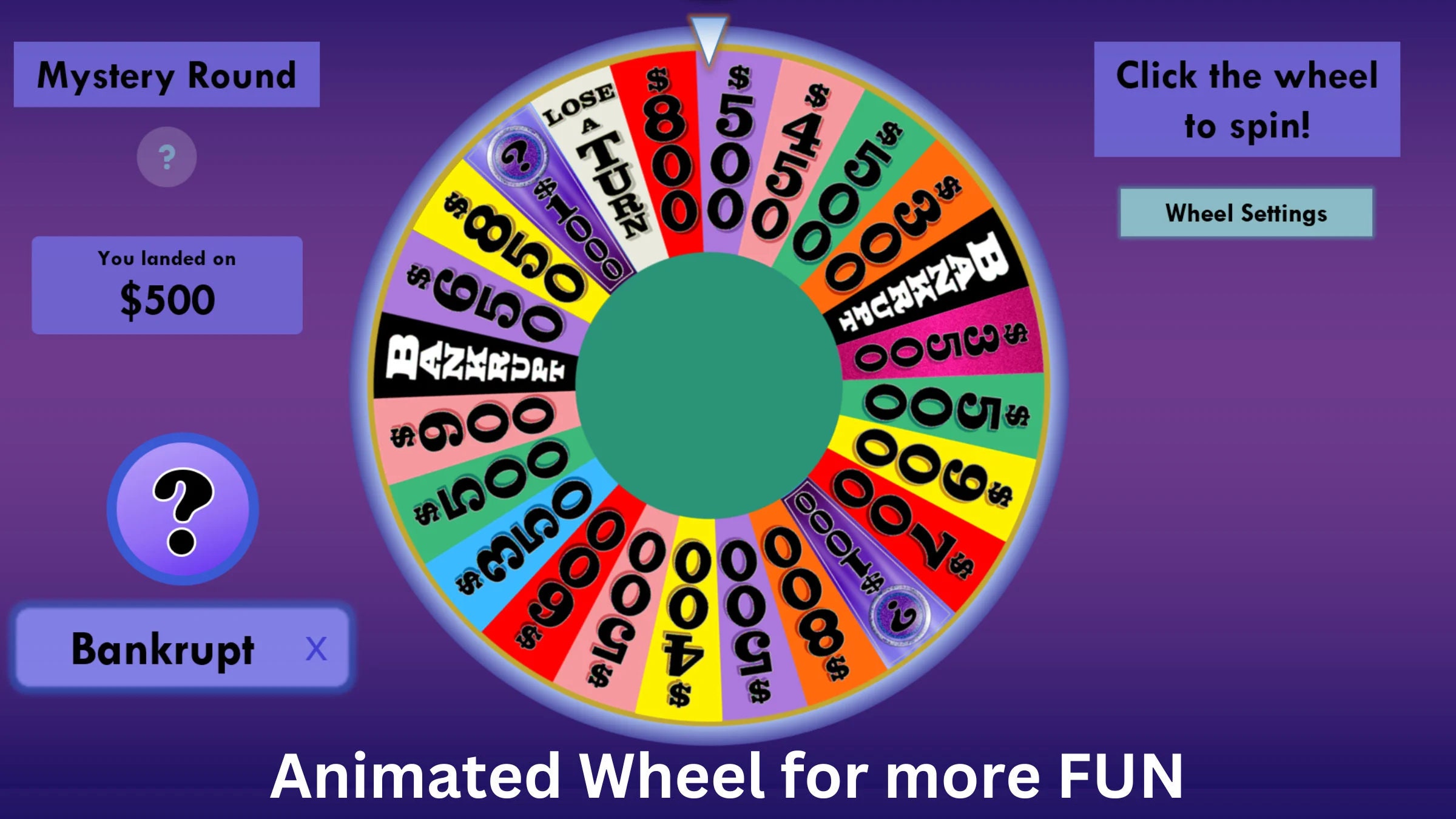 Wheel of Fortune Style With Score - Game Customizable Powerpoint Game ...