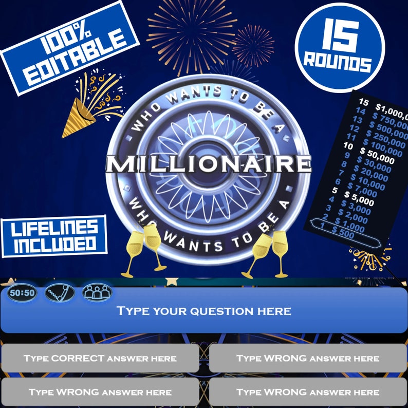 Who Wants to Be a Millionaire Game: Customizable Powerpoint Template - Etsy