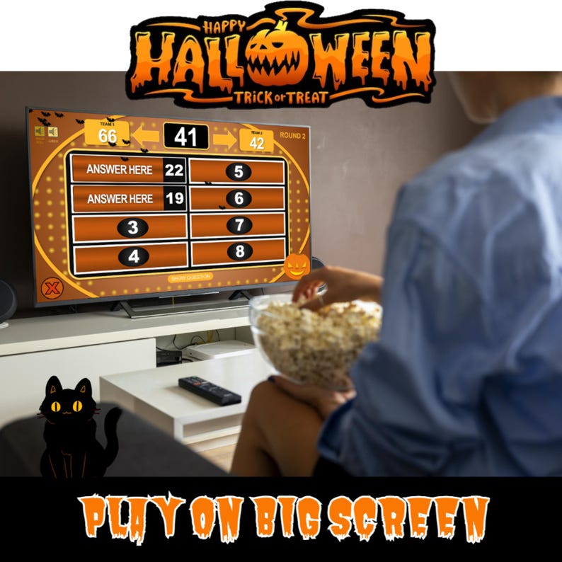 Halloween Friendly Feud Game – Editable Powerpoint Quiz | Halloween ...