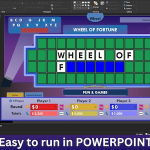 Wheel of Fortune Style With Score - Game Customizable Powerpoint Game ...