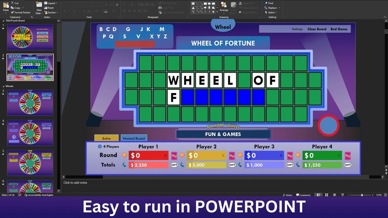 Wheel of Fortune Style With Score - Game Customizable Powerpoint Game ...