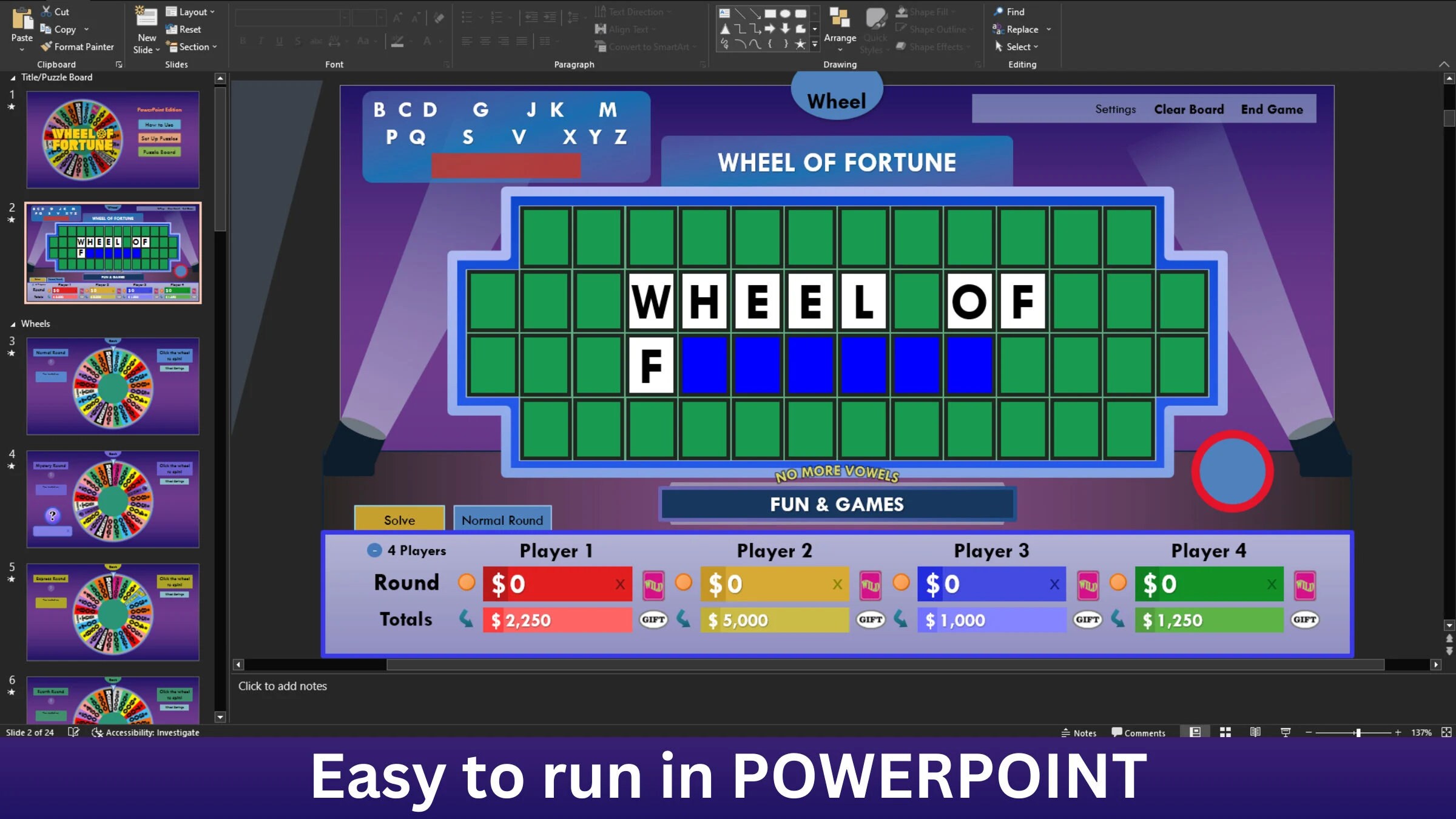 Wheel of Fortune Style With Score - Game Customizable Powerpoint Game ...