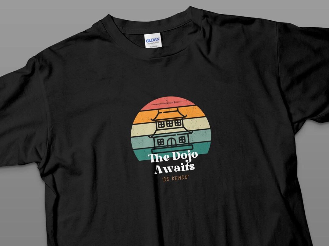 Vintage Dojo Sunset Graphic Tee, Kendo Martial Arts Inspired T-shirt ...