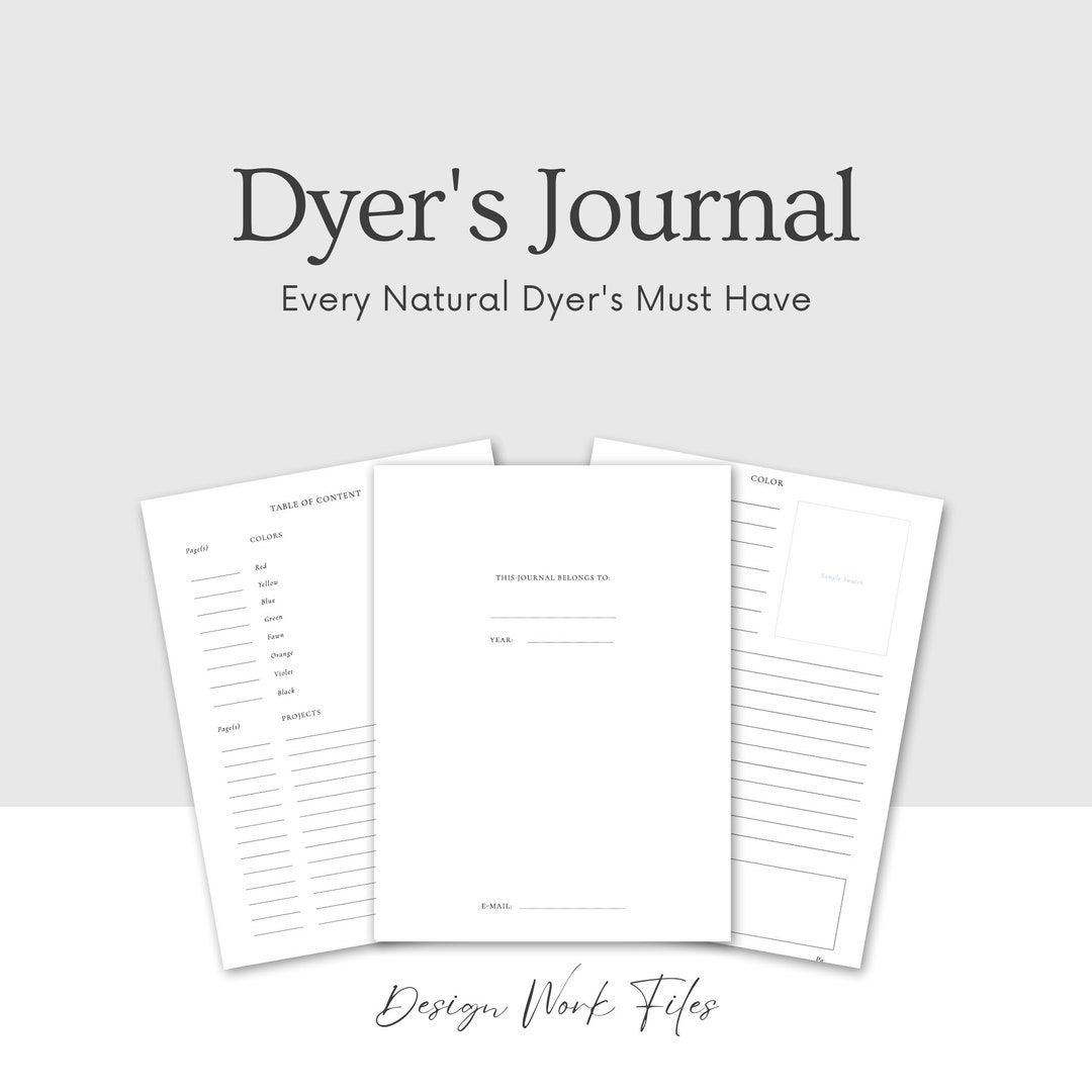 Dyer's Journal - Dyer's Log - Basic Set - Colors Projects Ideas - A4 ...