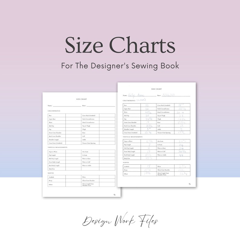 Size Chart - the Sewing Book - Sewing Bible - A4 - Letter - B5 ...