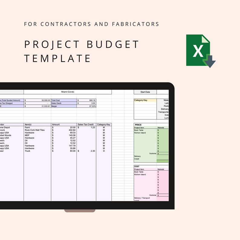 Project Budget Profit and Loss Excel Sheet Template - Etsy