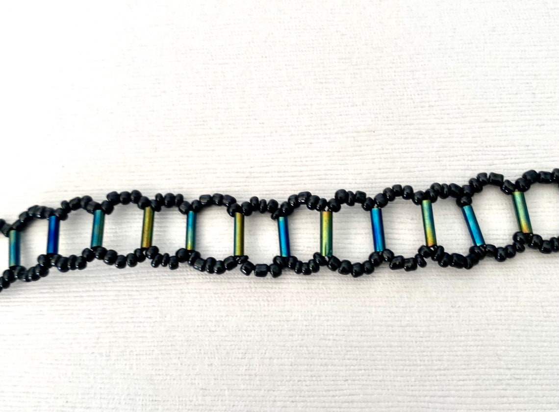 Iridescent Black Glass Bugle Beads and Black Glass Seed Beads. Lobster ...