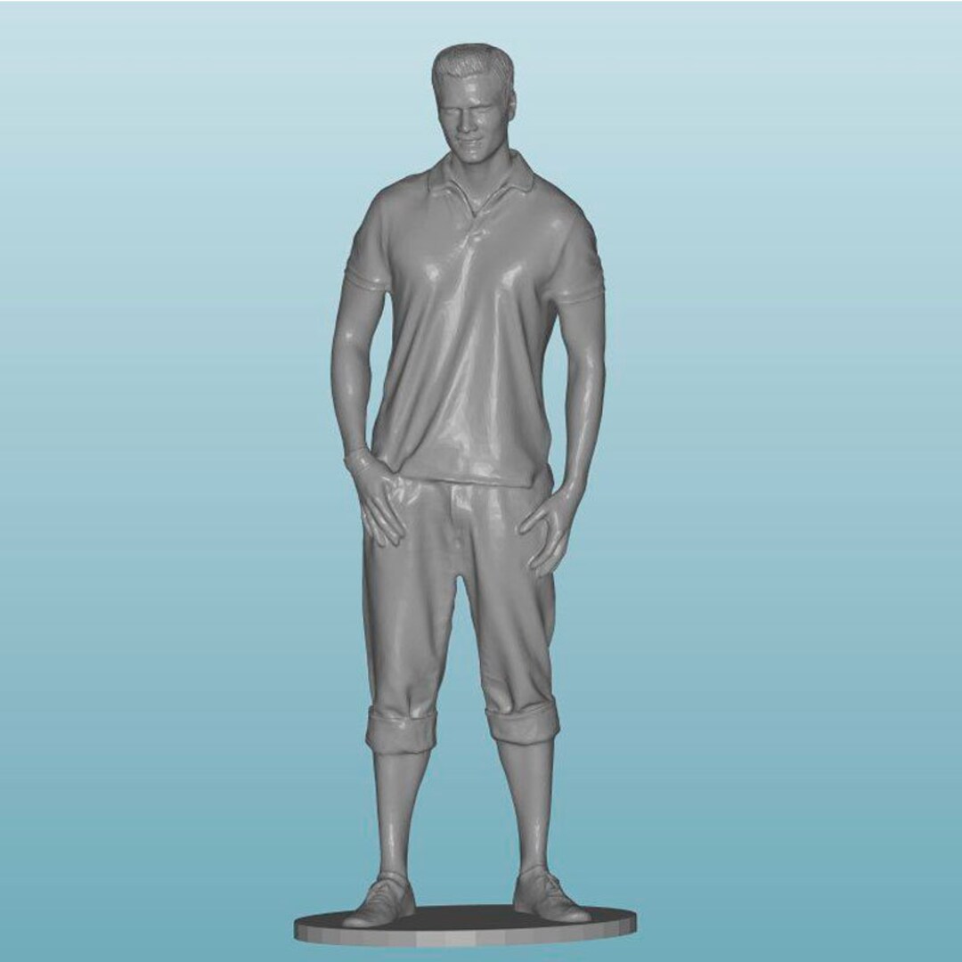 Scale Unpainted Resin Figure in Short Pants Man Boy Guy in 1/24 1/32 1/ ...