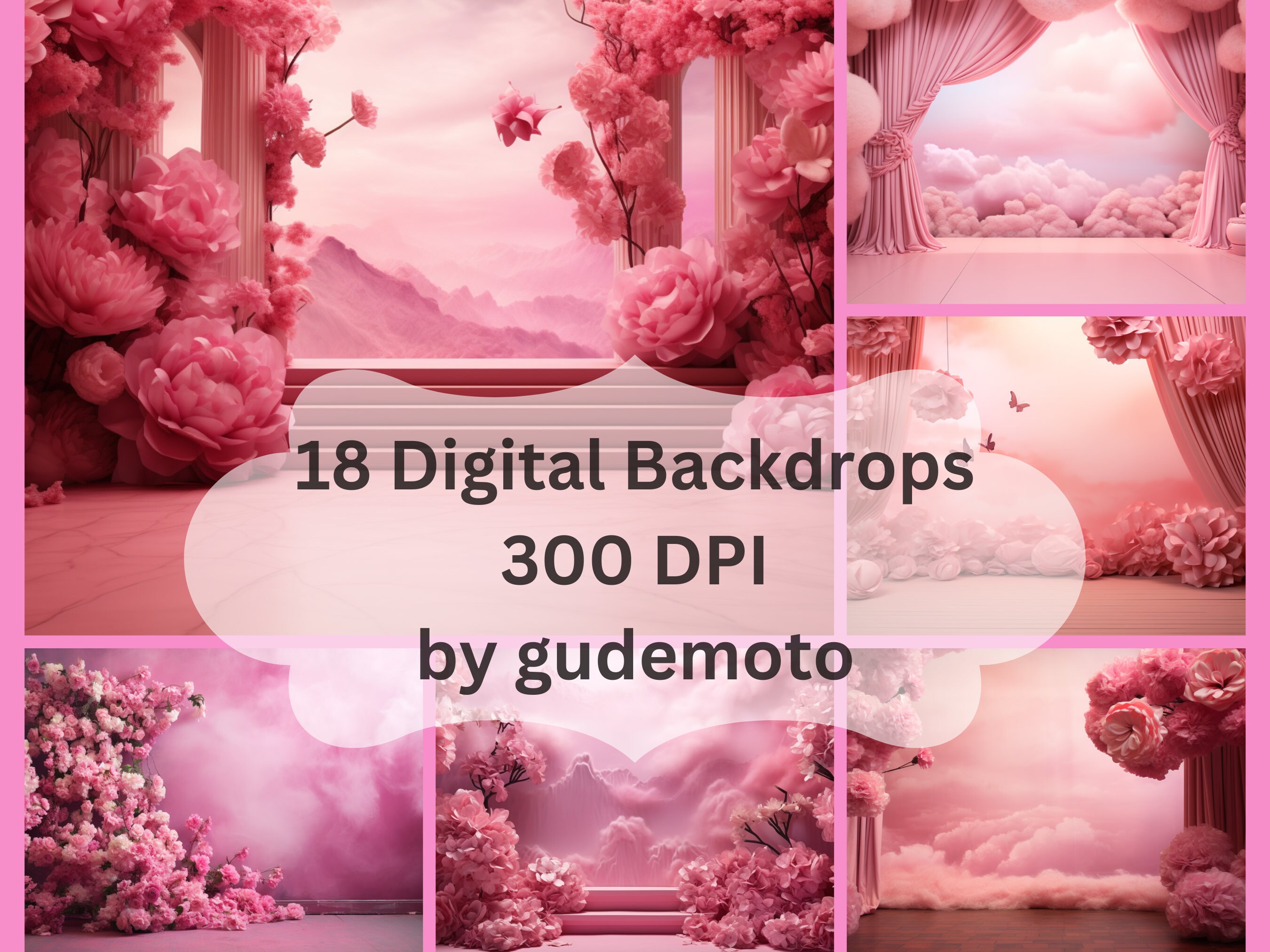 Pink Portrait Photography Backgrounds | Pink Backdrops | Pink Studio ...