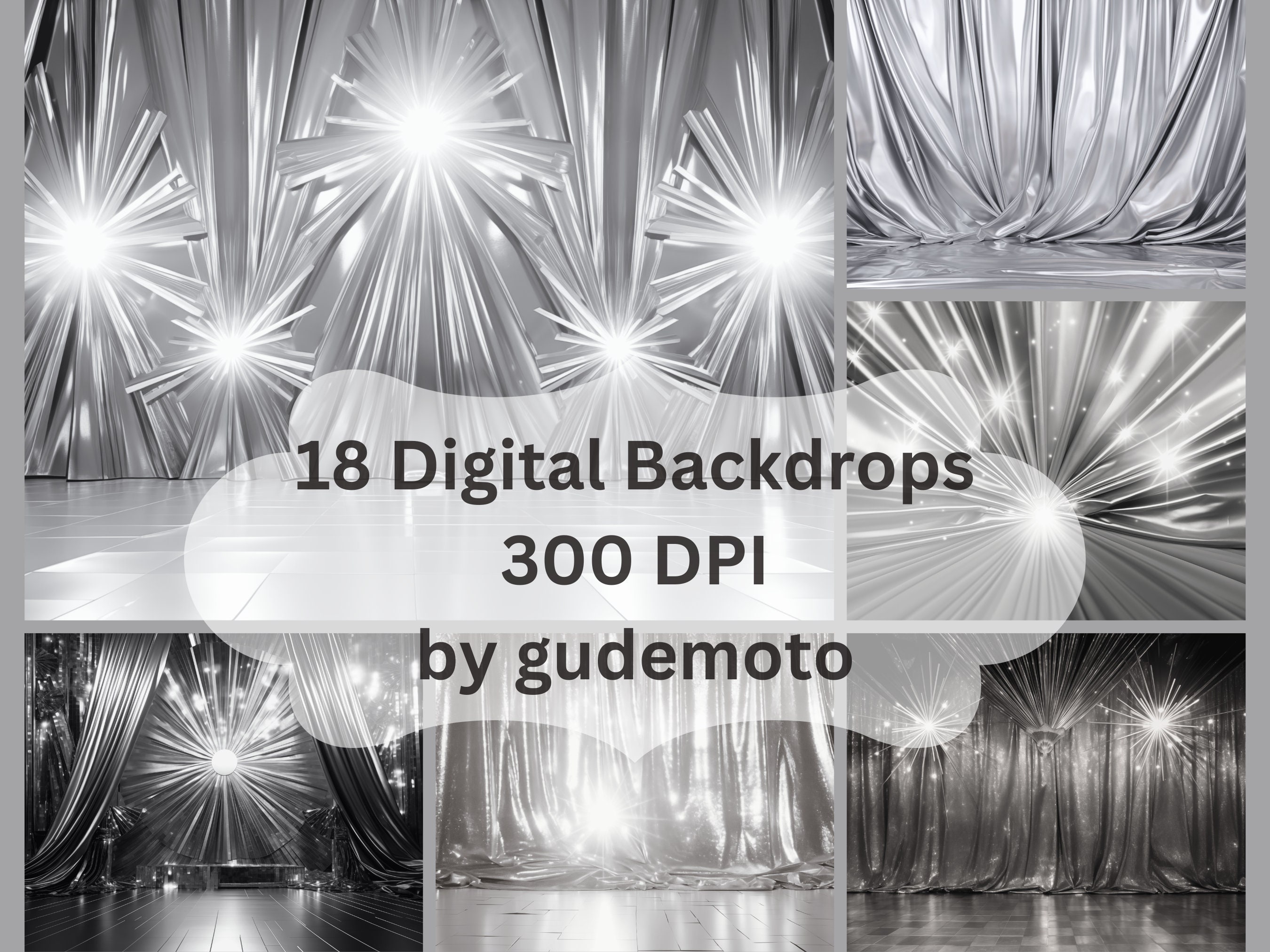 Shiny Silver Portrait Photography Backgrounds | Shiny Backdrops ...