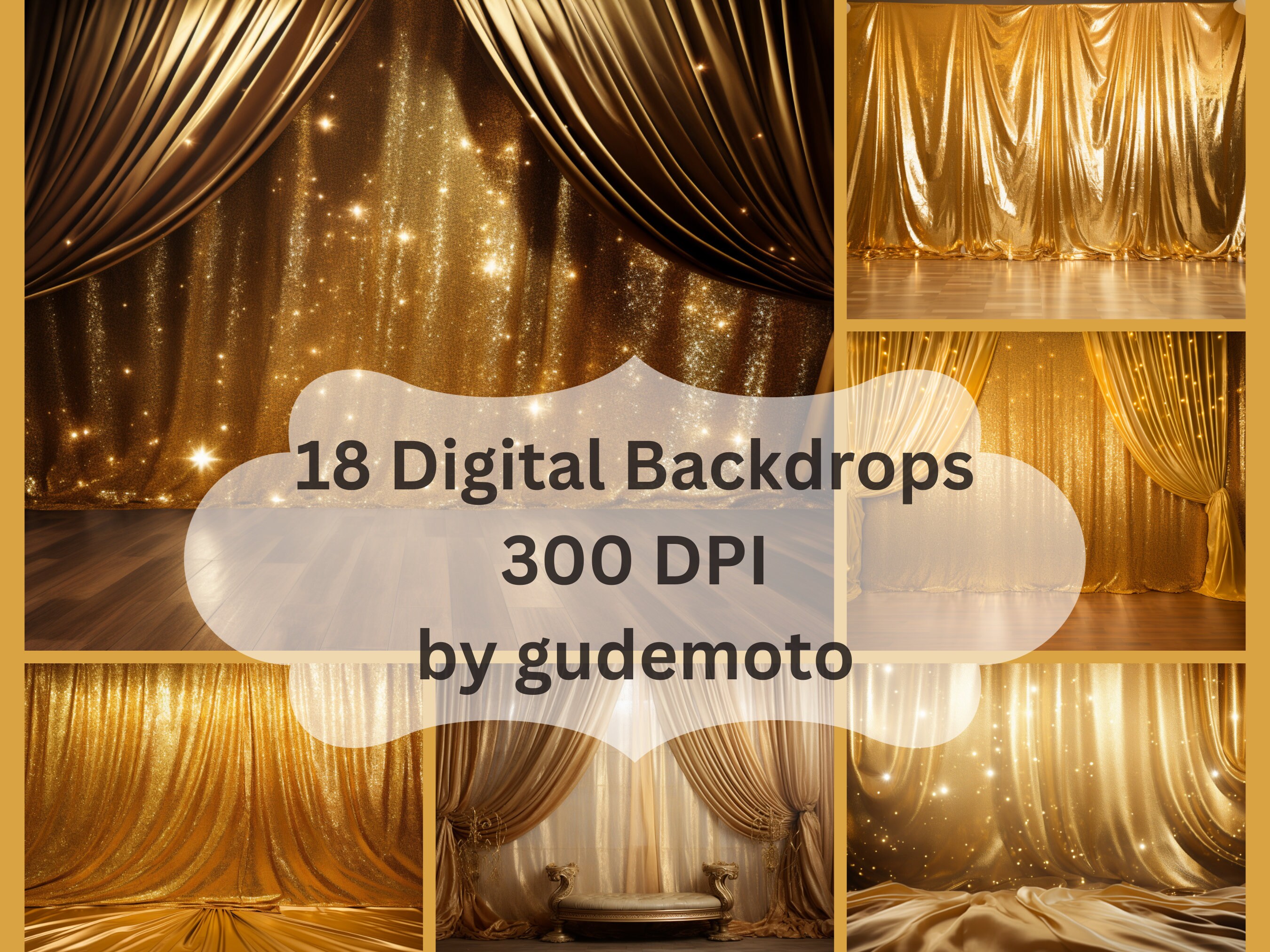 Golden Portrait Photography Backgrounds Golden Backdrops Gold Studio ...