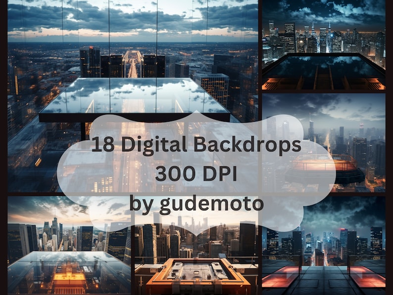 Skyline Digital Backgrounds | City Digital Background | Urban Digital ...