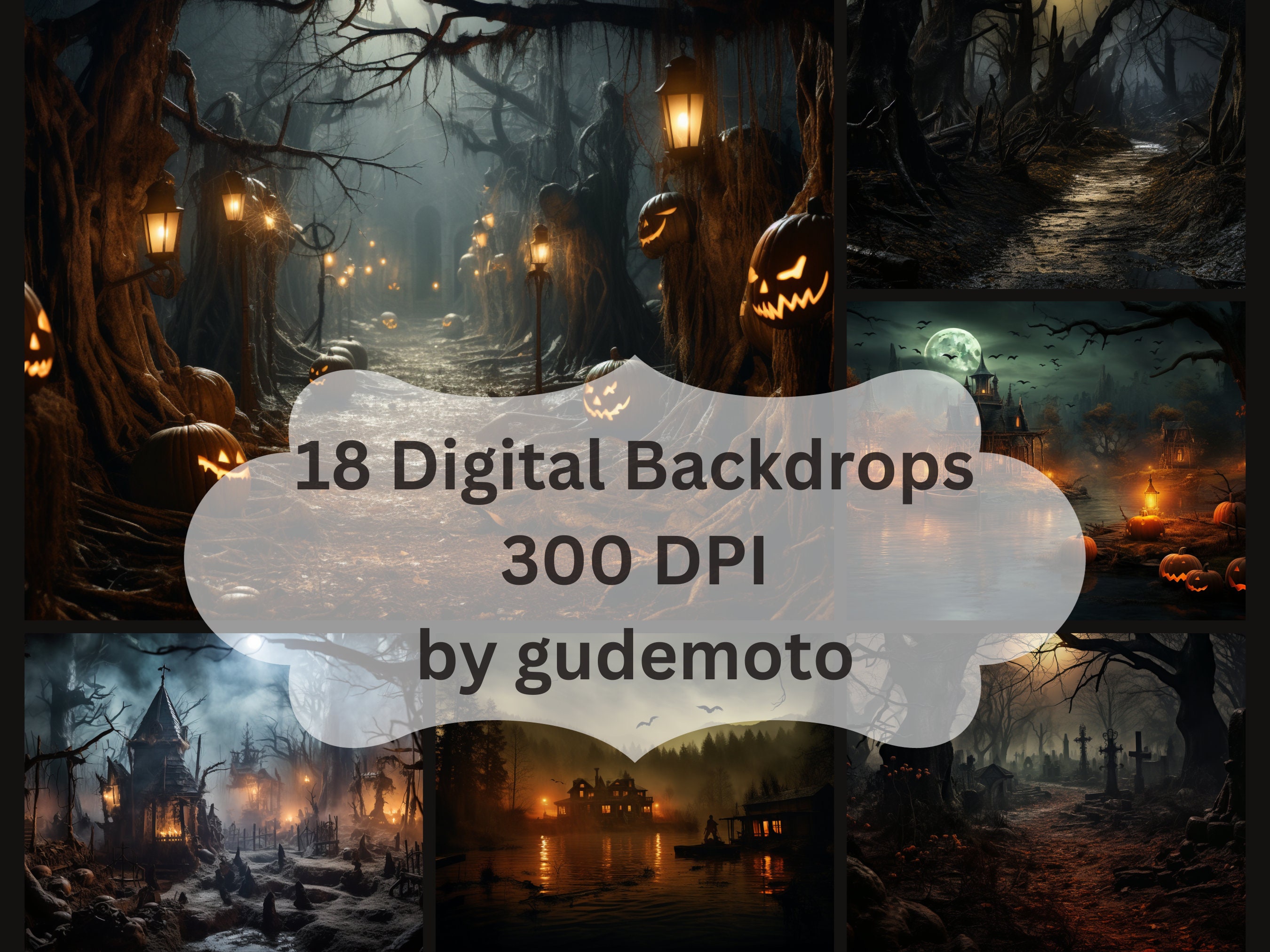 Haunted Place Digital Backgrounds Haunted Halloween Pngs - Etsy