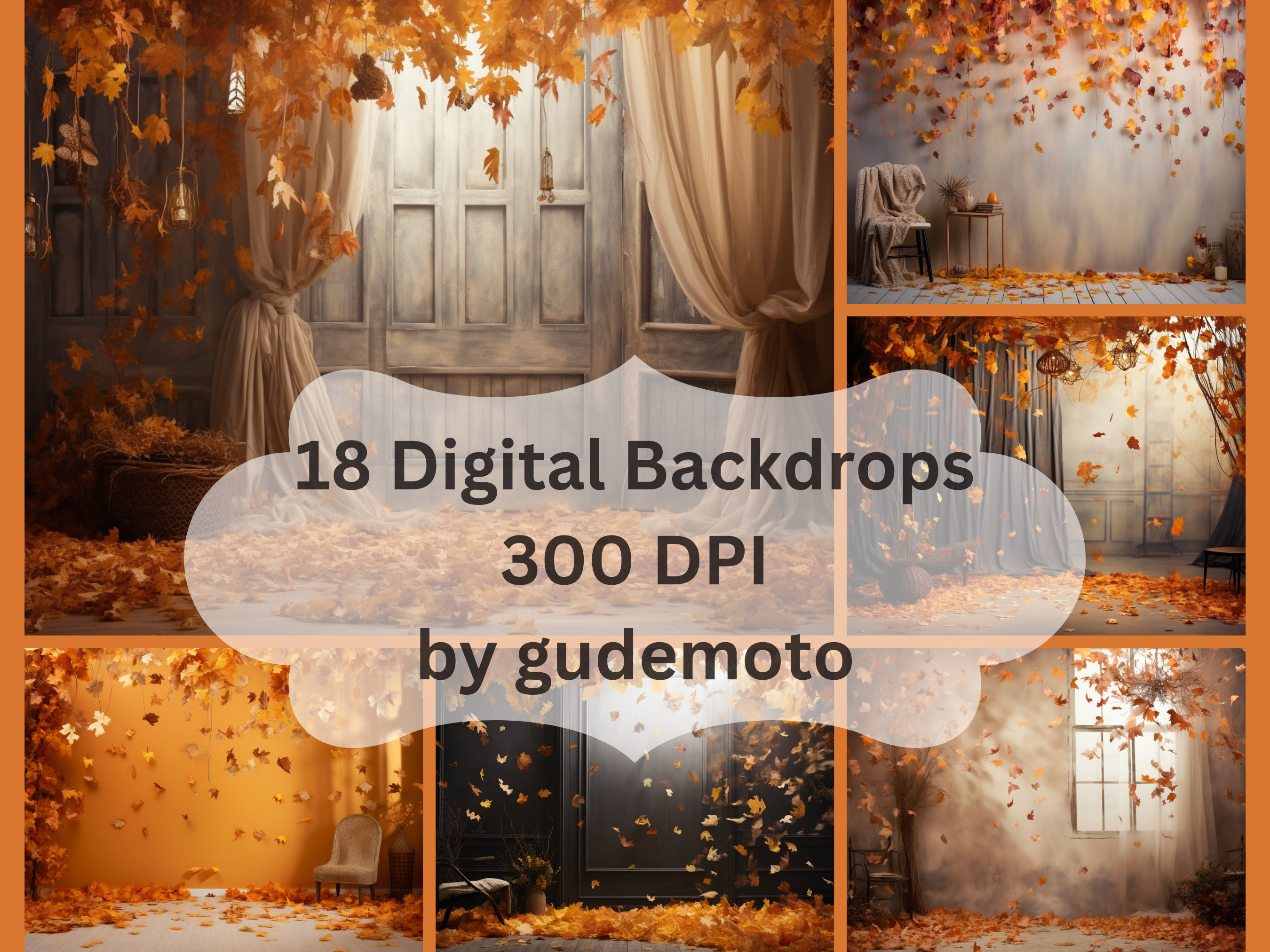 Autumn Digital Backgrounds | Fall Digital Background | Autumn Digital ...