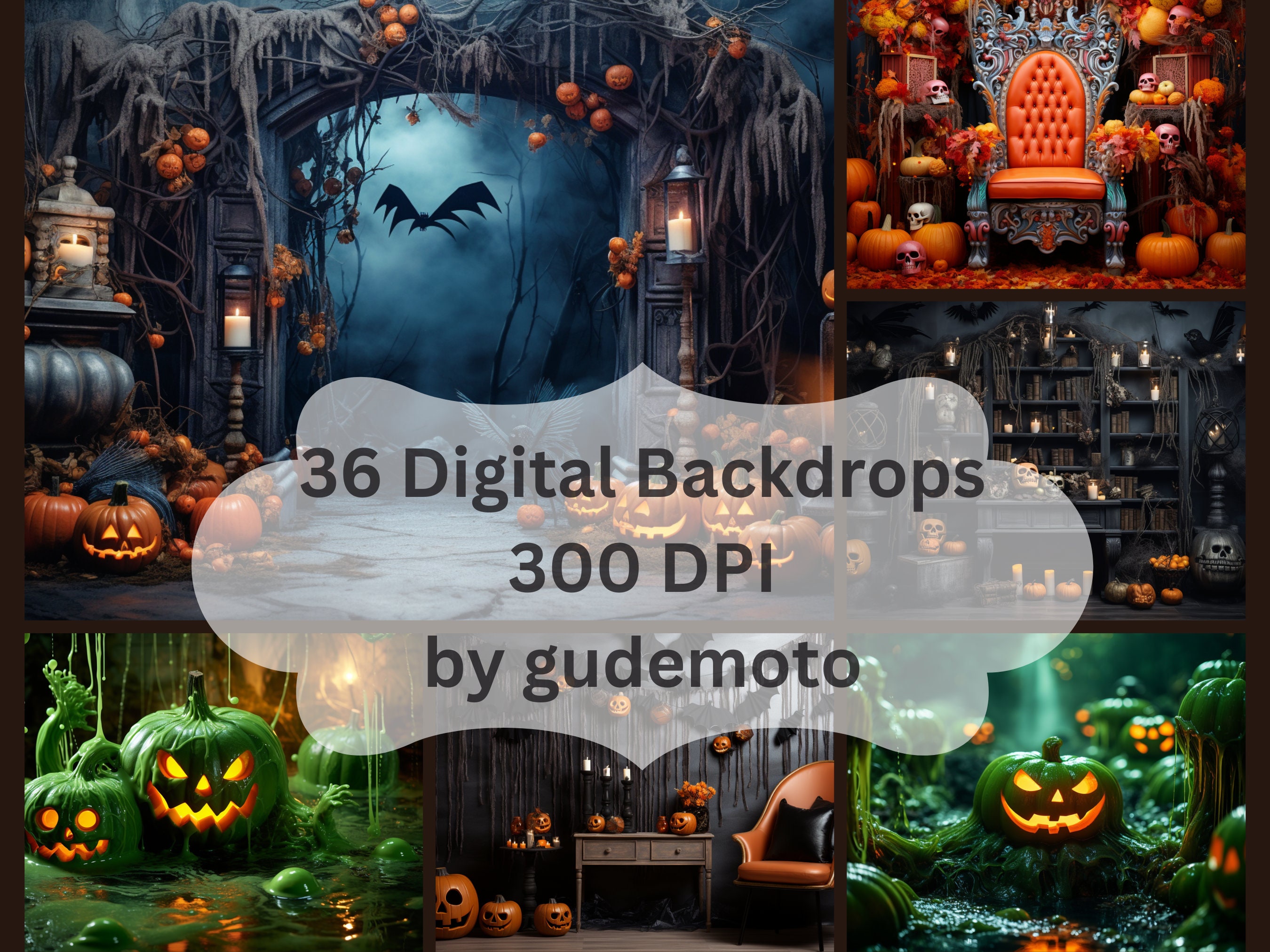 Halloween Digital Background Mega Bundle Background Digital - Etsy