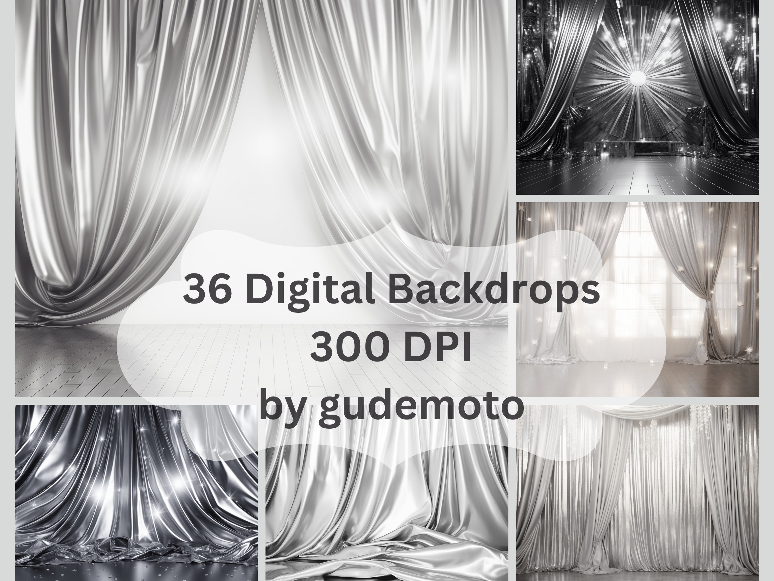 Silver Photography Backdrops Mega Bundle | Silver Backgrounds | Fine ...