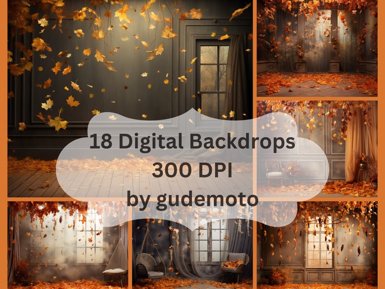Autumn Digital Backgrounds | Fall Digital Background | Autumn Digital ...