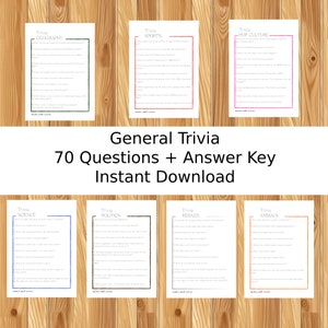 Trivia Game | Printable Trivia Questions | Party Games | Pub Trivia ...