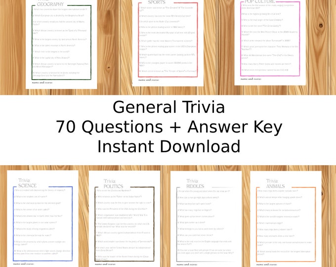 500 Trivia Questions 25-pack of General Knowledge Questions & Answers ...