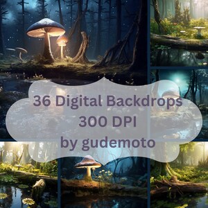 Mega Bundle of Digital Swamp Backgrounds | Swamp Backdrops | Night ...