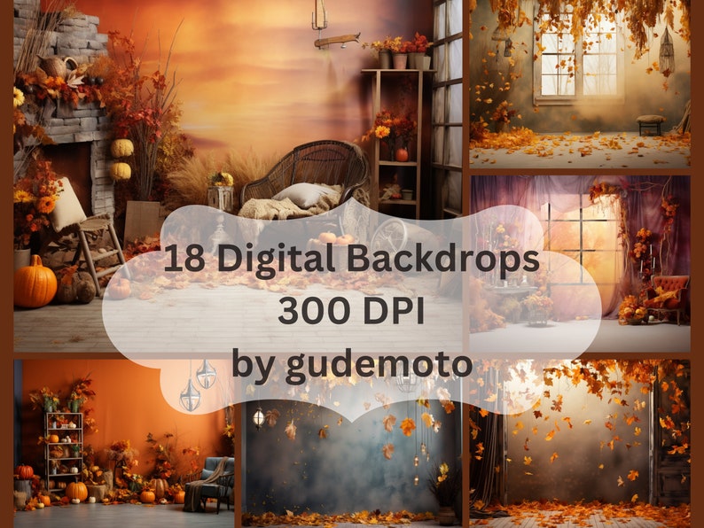 Autumn Digital Backgrounds | Fall Digital Backdrops | Fall Digital ...