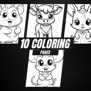 Printable Cute Animal Coloring Pages for Kids | Kawaii Animal Coloring ...