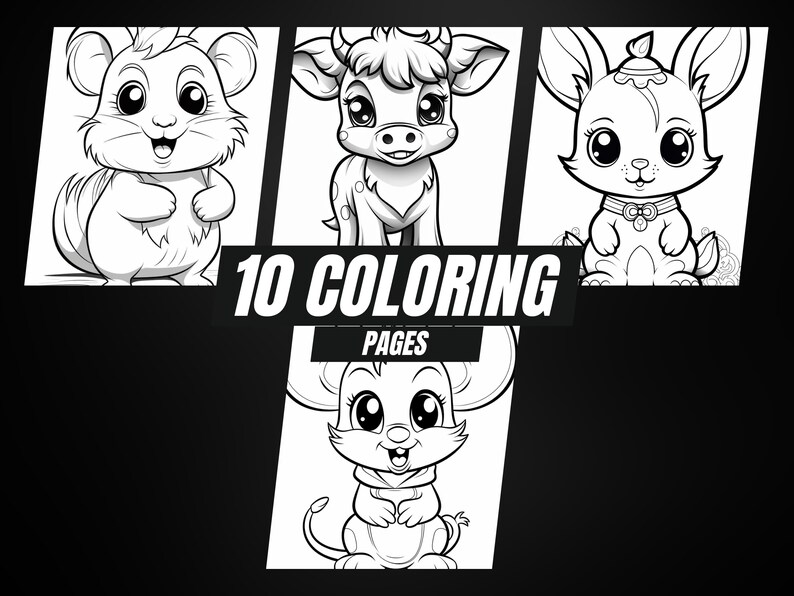 Printable Cute Animal Coloring Pages for Kids Kawaii Animal Coloring ...