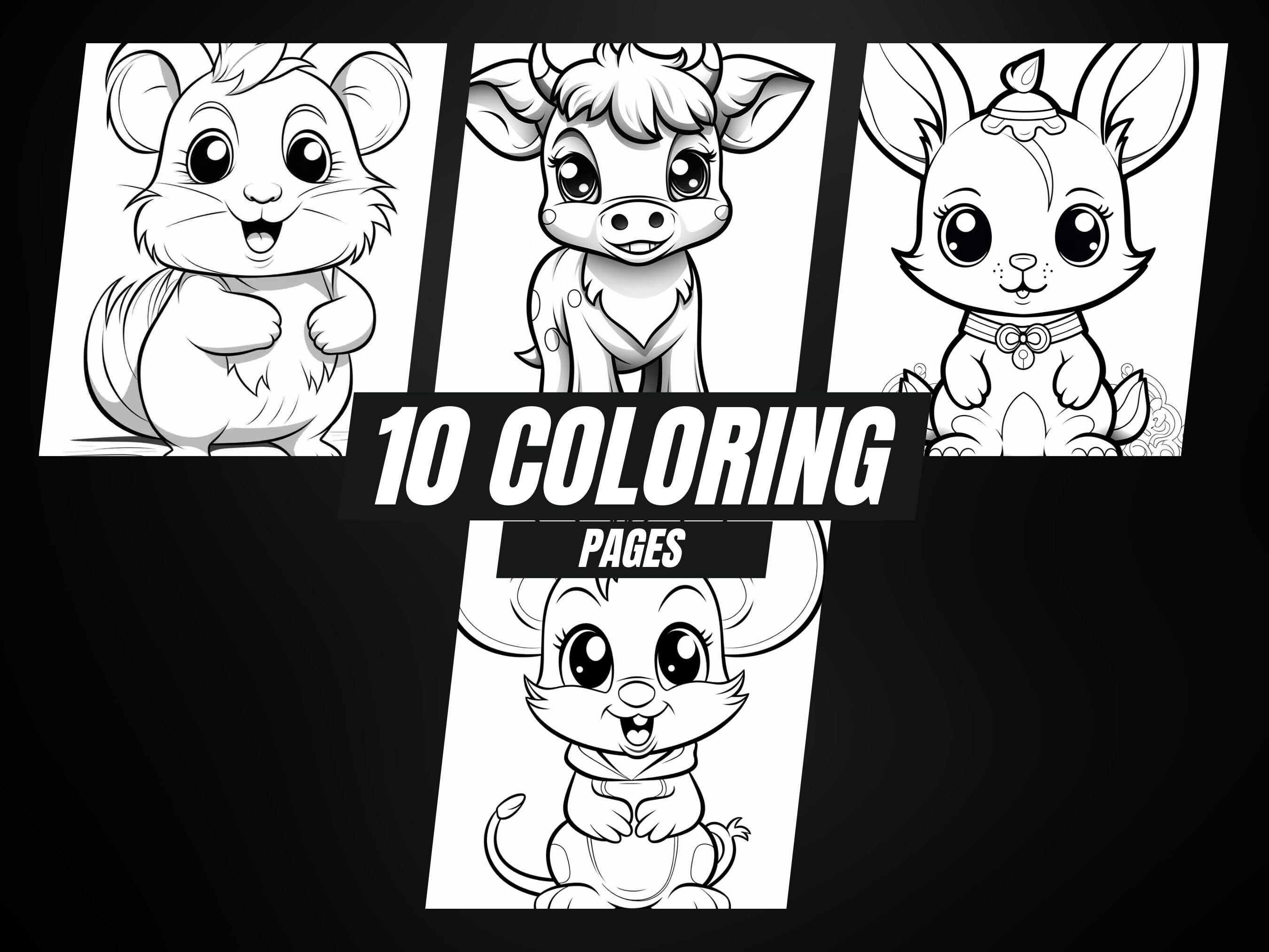 Printable Cute Animal Coloring Pages for Kids Kawaii Animal Coloring ...