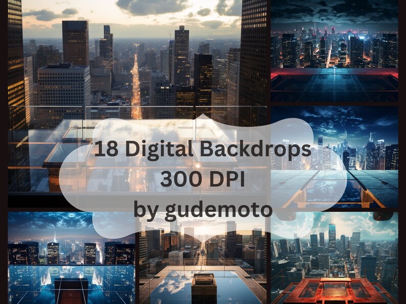 Skyline Digital Backgrounds | City Digital Background | Urban Digital ...