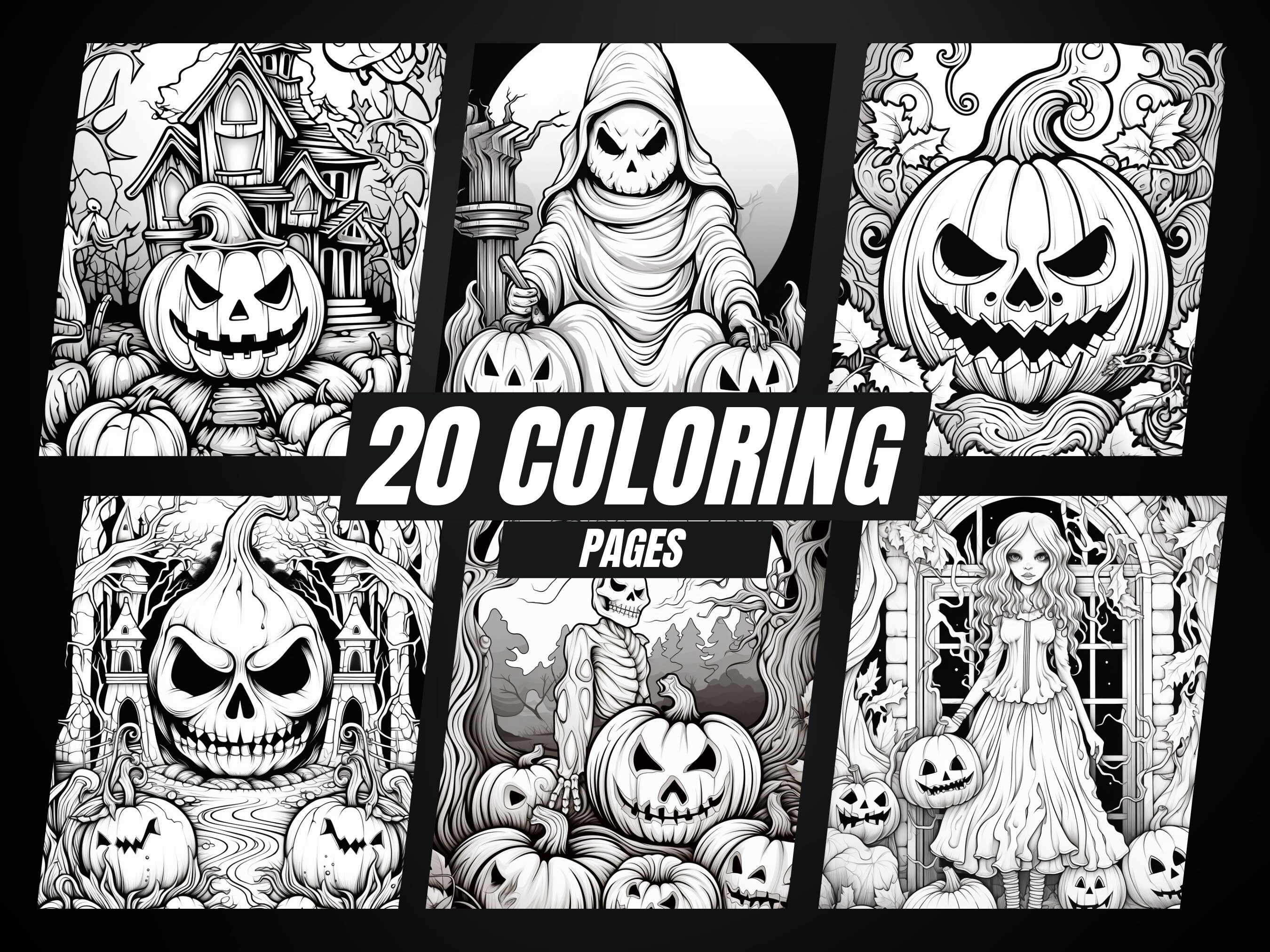 20 Printable Halloween Coloring Pages Coloring Pages for - Etsy
