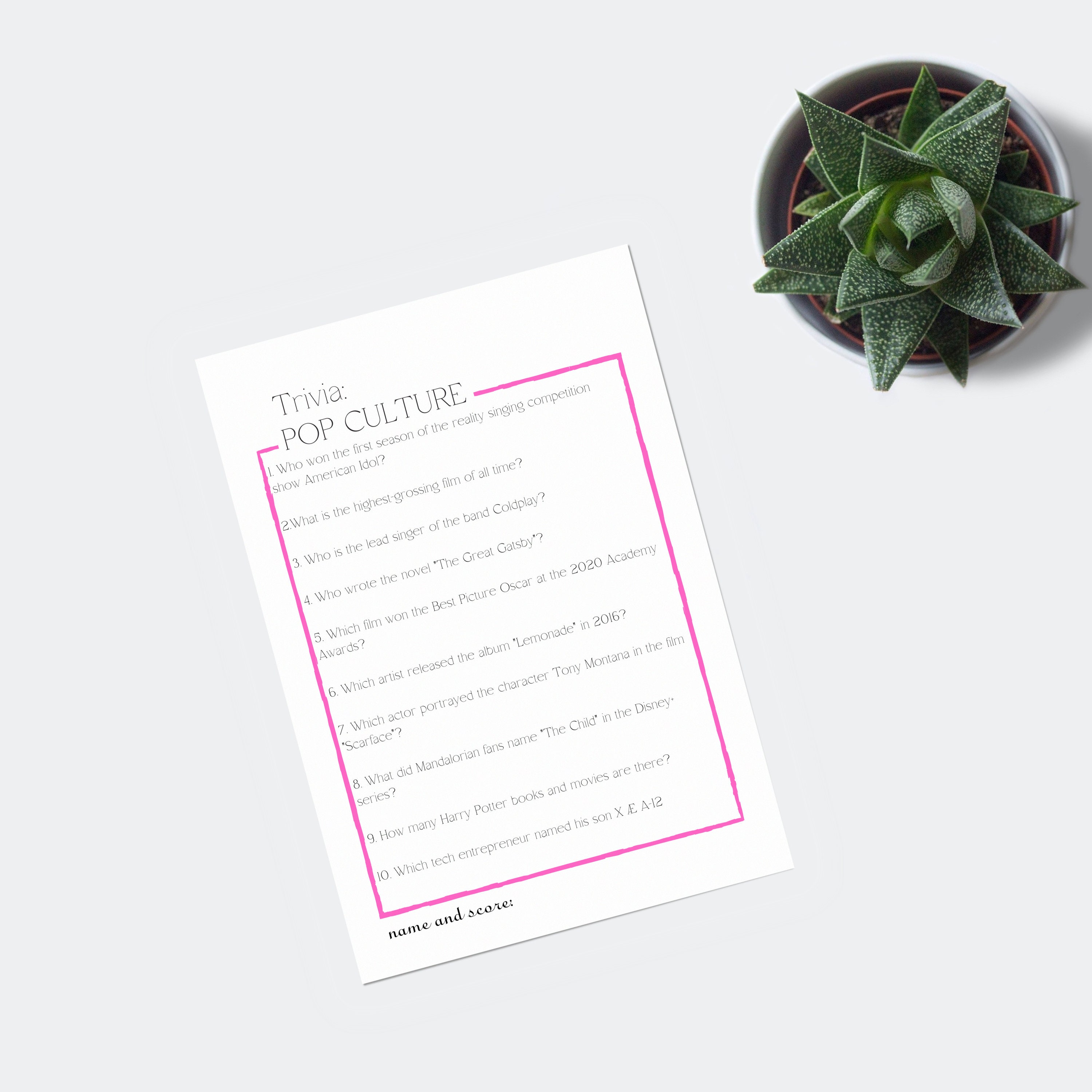 Trivia Game | Printable Trivia Questions | Party Games | Pub Trivia ...