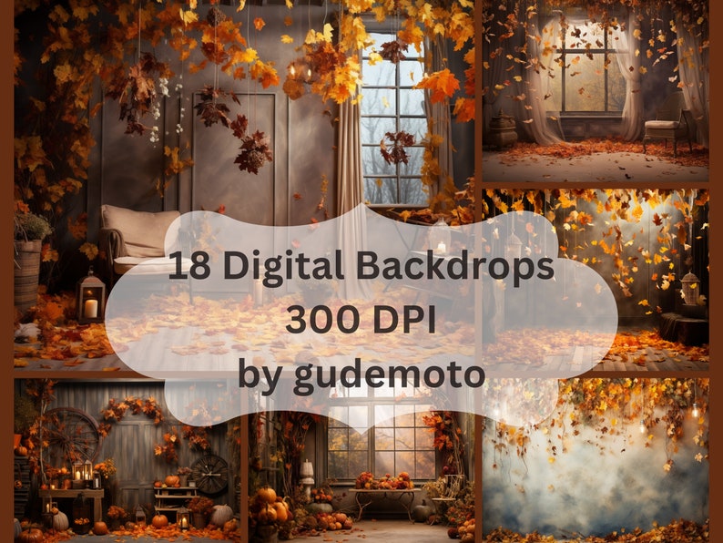 Autumn Digital Backgrounds | Fall Digital Backdrops | Fall Digital ...