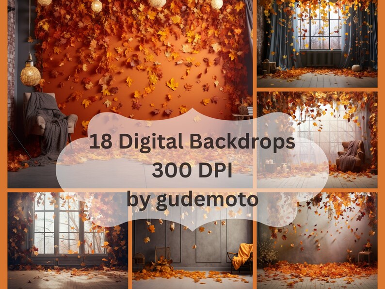 Autumn Digital Backgrounds | Fall Digital Background | Autumn Digital ...