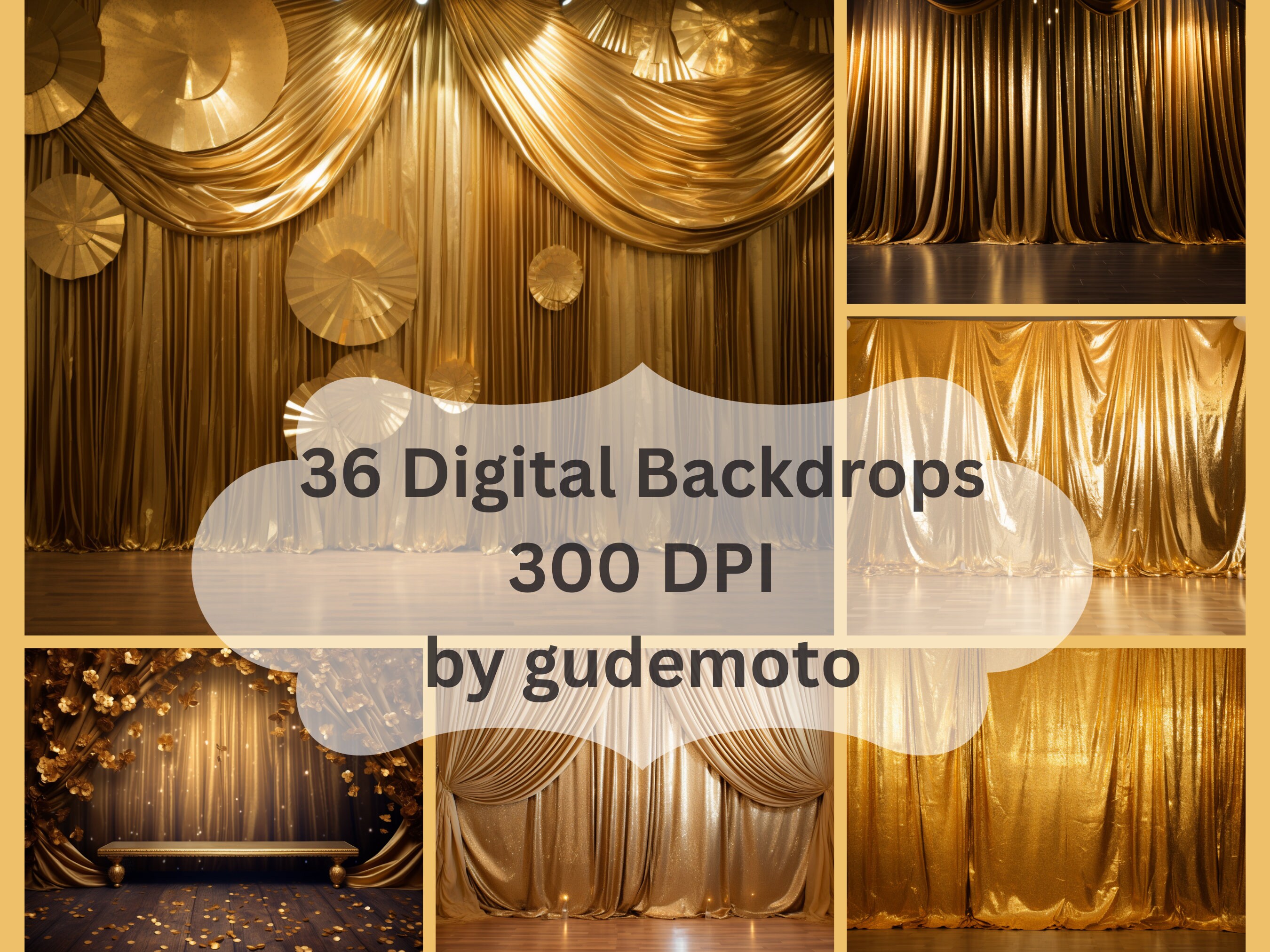 Gold Photography Backdrops Mega Bundle Golden Backgrounds Photography ...