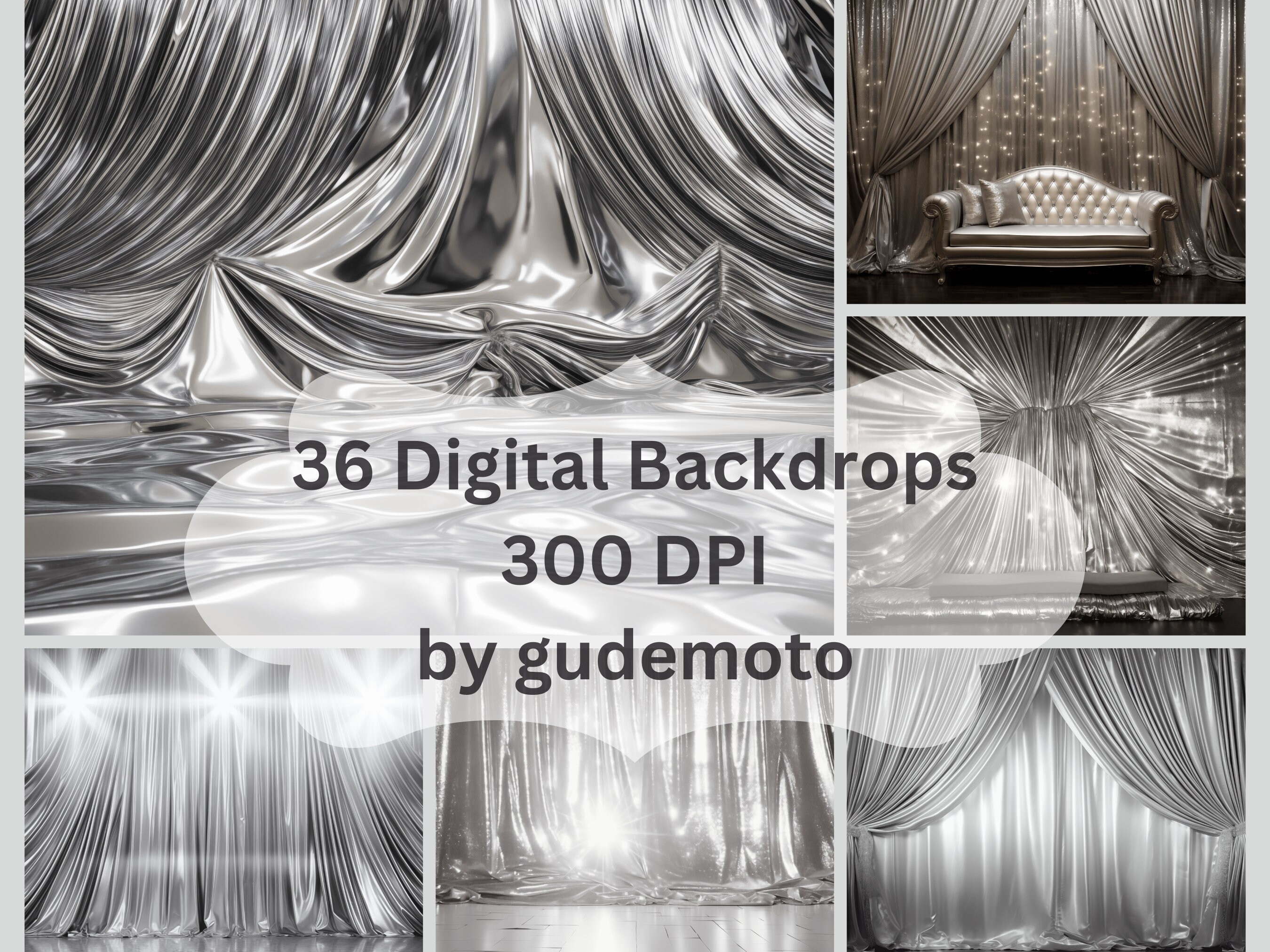 Silver Photography Backdrops Mega Bundle | Silver Backgrounds | Fine ...