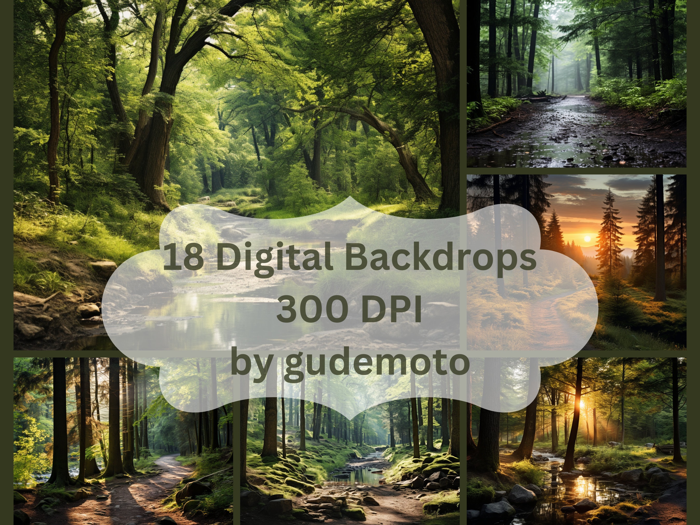Woods Digital Backgrounds Forest Digital Backdrops Woodsy Digital ...