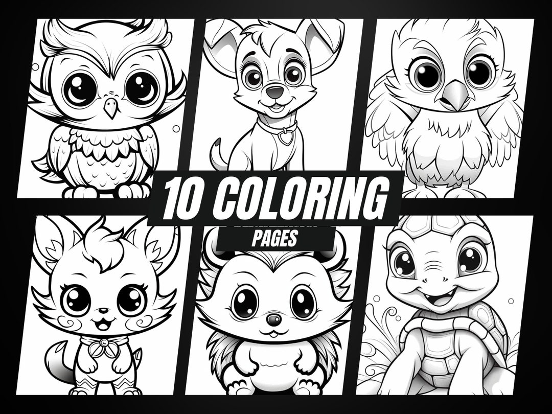 Printable Cute Animal Coloring Pages for Kids | Kawaii Animal Coloring ...