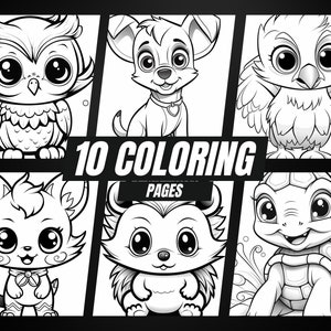 Printable Cute Animal Coloring Pages for Kids | Kawaii Animal Coloring ...