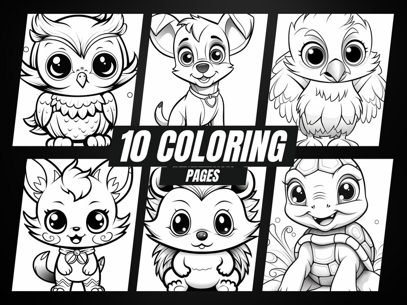 Printable Cute Animal Coloring Pages for Kids Kawaii Animal Coloring ...