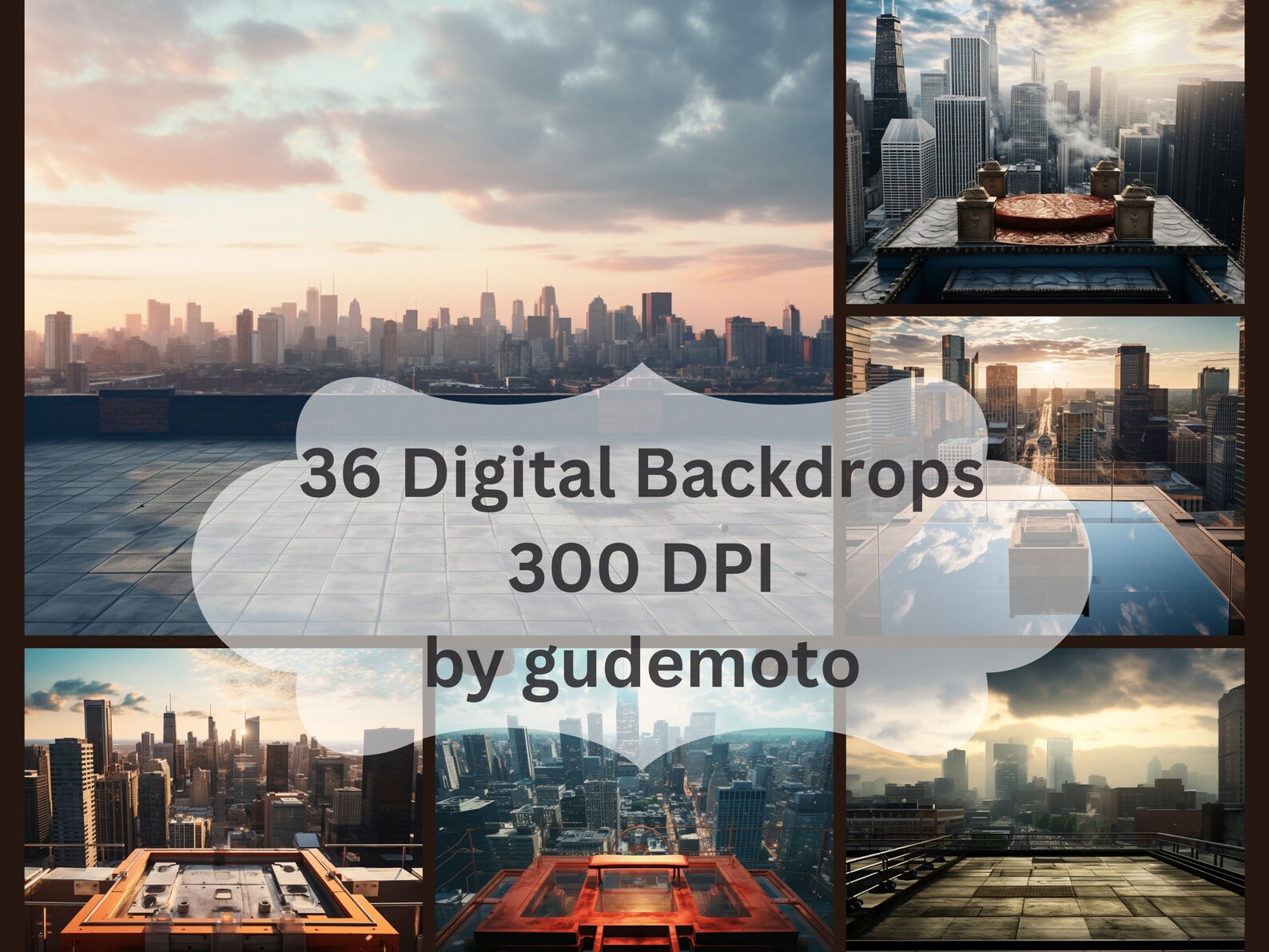 Superhero Digital Background Mega Bundle Background Digital Images City ...