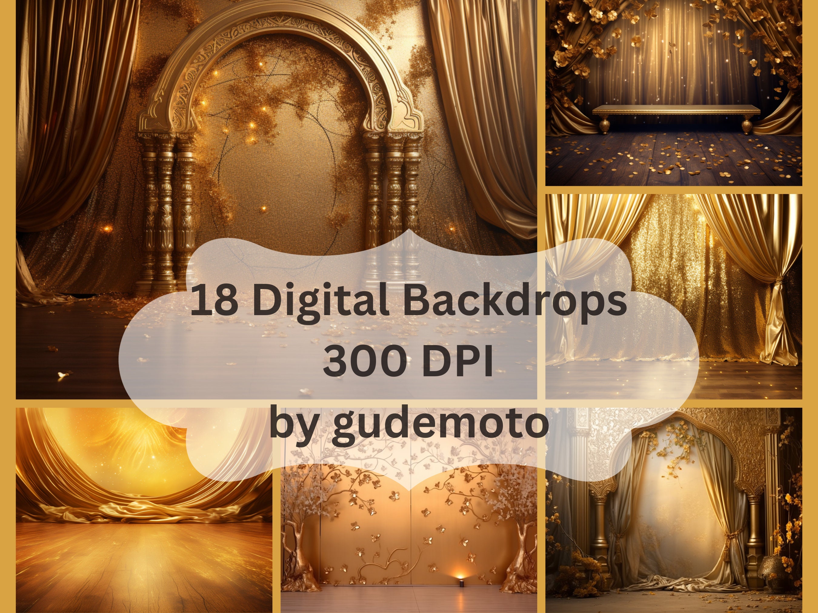 Golden Portrait Photography Backgrounds Golden Backdrops - Etsy