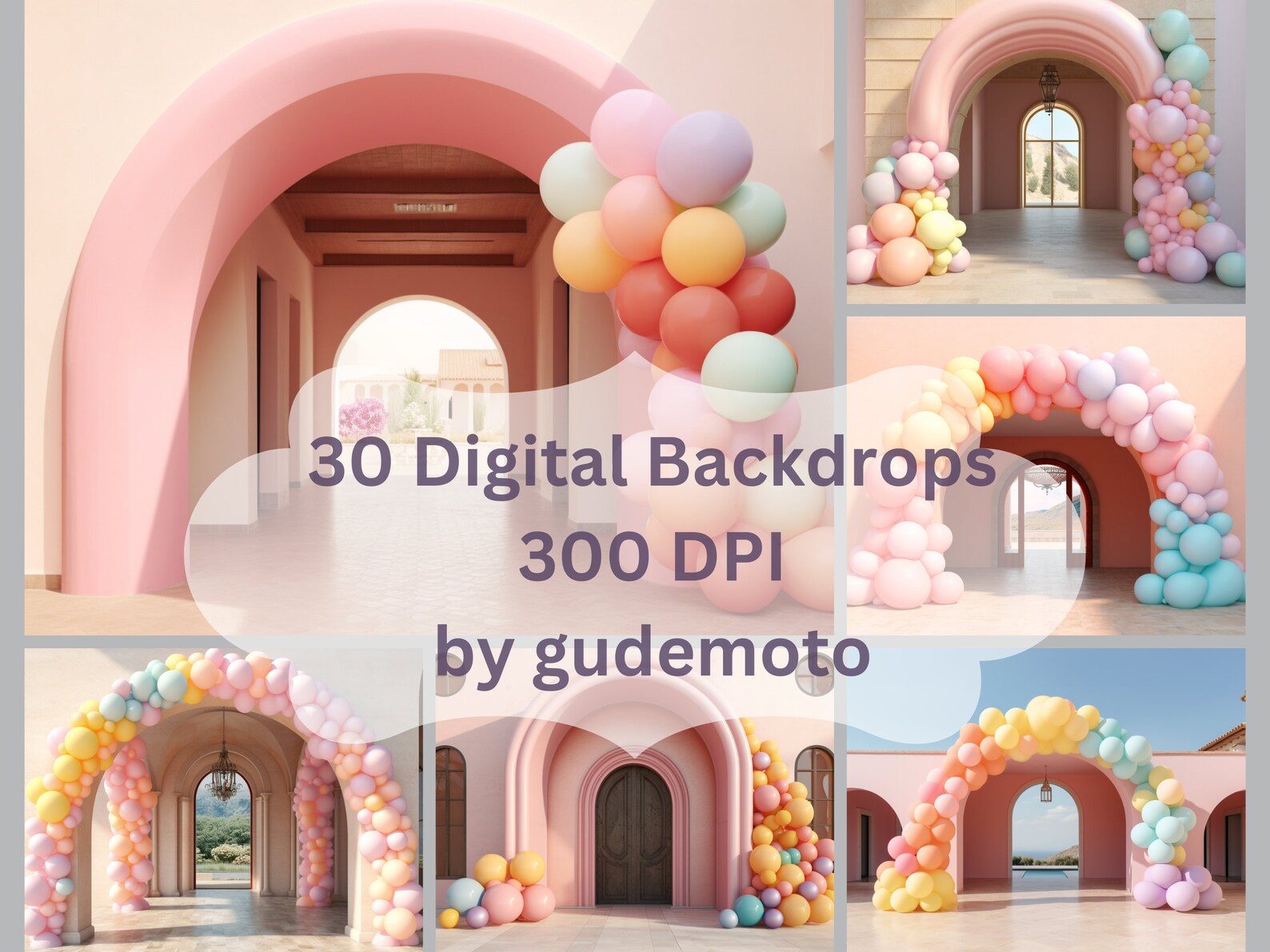 30 X Digital Backdrops Balloon Arch Backdrops Balloon - Etsy