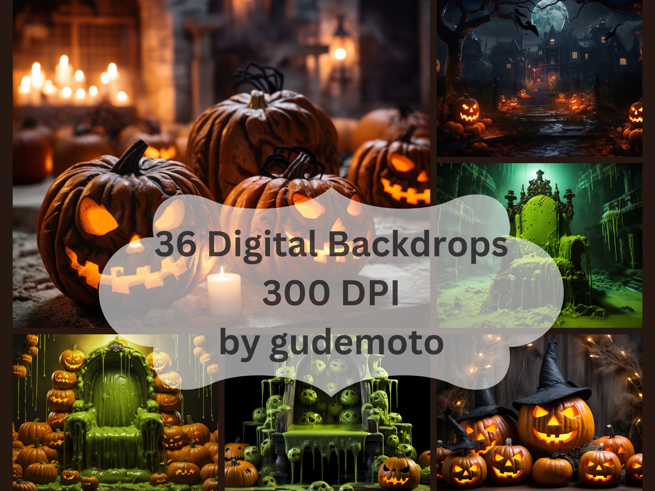 Halloween Digital Background Mega Bundle Background Digital - Etsy