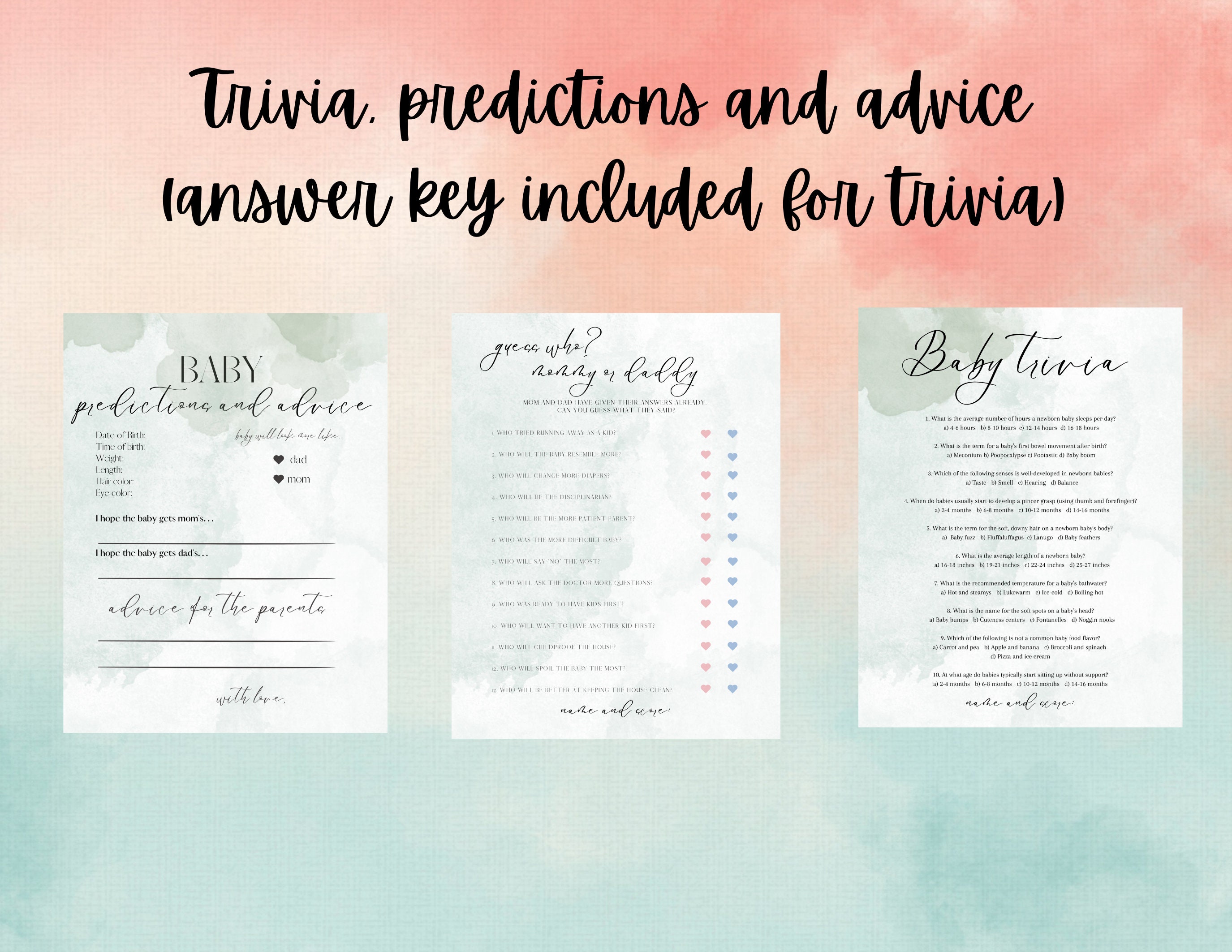 Printable Baby Shower Games, Editable Canva Templates, Baby Shower ...